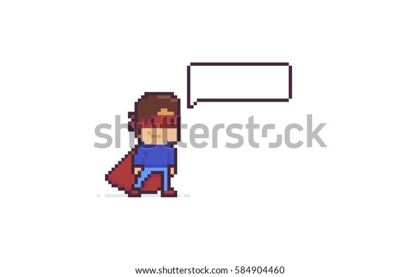 Pixel Art Super Hero Character Comic Stock Vector (Royalty Free ...
