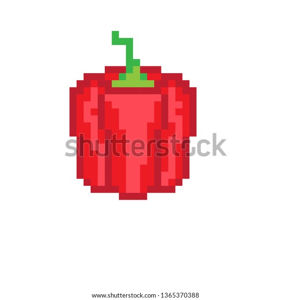 Pixel Art Sweet Pepper Stock Vector (Royalty Free) 1365370388 ...