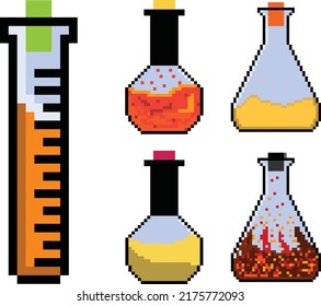 Pixel Art Test Tube Science Laboratory Stock Vector (Royalty Free ...