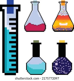 Pixel Art Test Tube Science Laboratory Stock Vector (Royalty Free ...