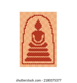Pixel Art Thai Buddhist Amulet On Stock Vector (Royalty Free ...