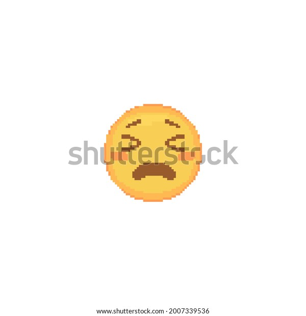 Pixel Art Tired Emoji Face Icon 库存矢量图（免版税）2007339536 | Shutterstock