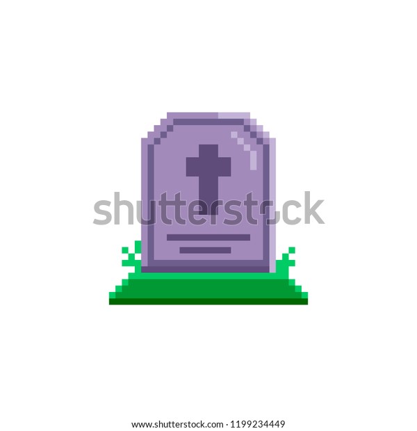 Pixel Art Tombstone Vector Icon Stock Vector (Royalty Free) 1199234449 ...