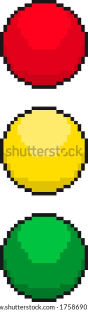 Pixel Art Traffic Light Color Vertical Stock Vector (Royalty Free ...