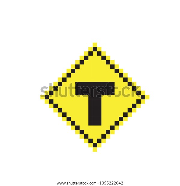 Vektor Stok Pixel Art Traffic Signs (Tanpa Royalti) 1355222042 ...