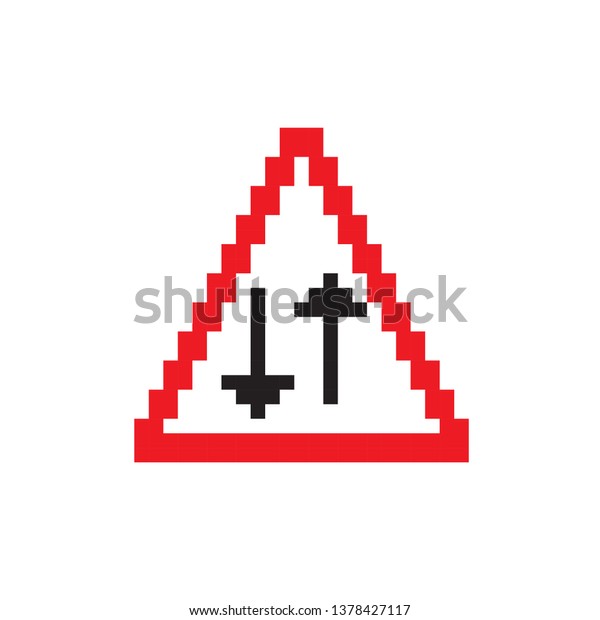 Pixel Art Traffic Signs Stock Vector (Royalty Free) 1378427117
