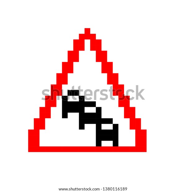 Pixel Art Traffic Signs: vector de stock (libre de regalías) 1380116189 ...