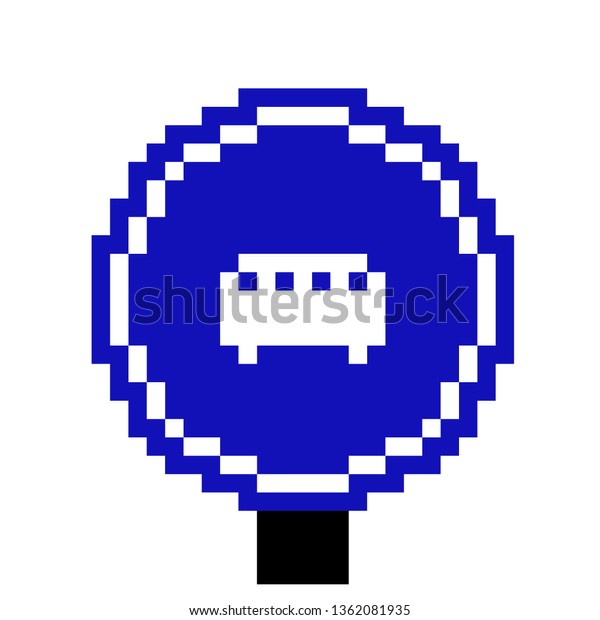 Pixel Art Traffic Signs Force Bus Stock Vector (Royalty Free ...