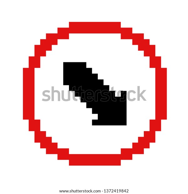 Pixel Art Traffic Signs Force Keep Stock Vector (Royalty Free ...