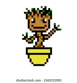 Pixel Art Yarrow Vintage 90s Gaming Stock Vector (Royalty Free) 2128480220