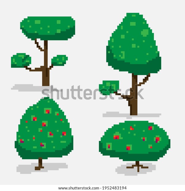 Pixel Art Tree Defective Pixel Tree Stock Vector (Royalty Free ...