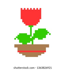 Pixel Art Tulip Stock Vector (Royalty Free) 1363826921 | Shutterstock