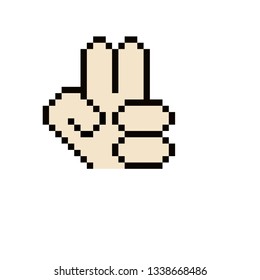 Pixel Art Two Fingers Stock Vector (Royalty Free) 1338668486 | Shutterstock