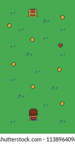 Pixel Art Upper View Scene Character Stock Vector (Royalty Free ...