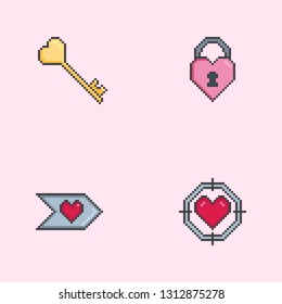 Pixel Art Valentine Day Vector Icon Stock Vector (Royalty Free ...