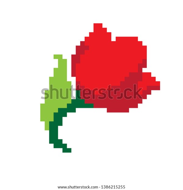 Pixel Art Vector Flower Tulip Stock Vector (Royalty Free) 1386215255 ...
