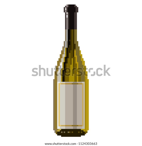 Pixel Art Vector Green Wine Bottle Stock Vector (Royalty Free ...