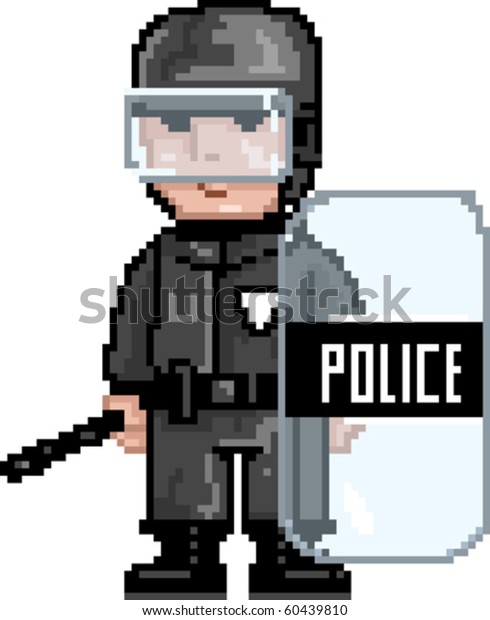 Pixel Art Vector Illustration Police Artwork : image vectorielle de ...