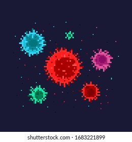 Pixel Art Virus Icon Design Set Stock Vector (Royalty Free) 1683221899 ...