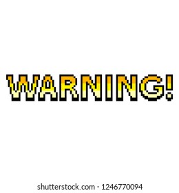 Pixel Art Warning Text Detailed Illustration: vetor stock (livre de ...