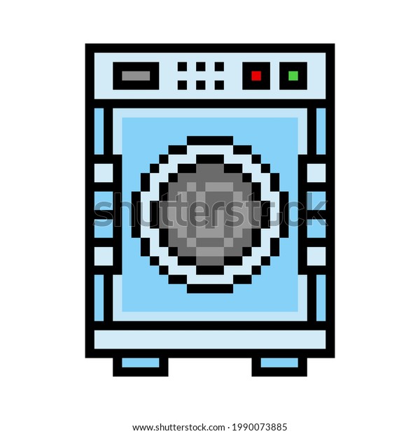 Pixel Art Washing Machine Icon Isolated Stock Vector (Royalty Free ...