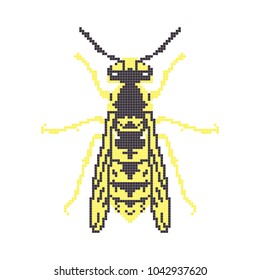 Pixel Art Wasp Insulated Stock Vector (Royalty Free) 1042937620 ...