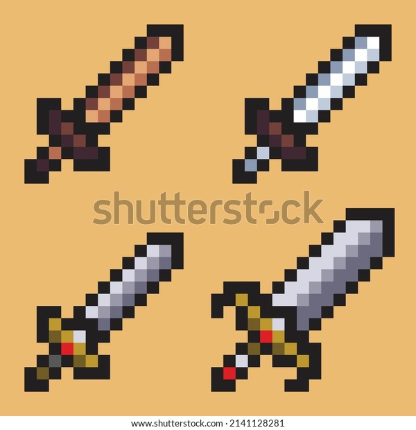 Pixel Art Weapons Rpg Game: เวกเตอร์สต็อก (ปลอดค่าลิขสิทธิ์) 2141128281 ...