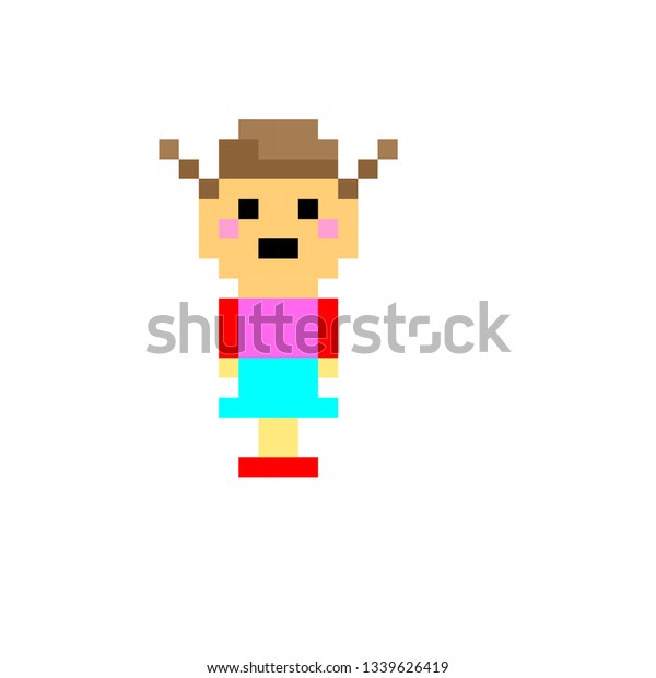 Pixel Art Women Stock Vector (Royalty Free) 1339626419 | Shutterstock