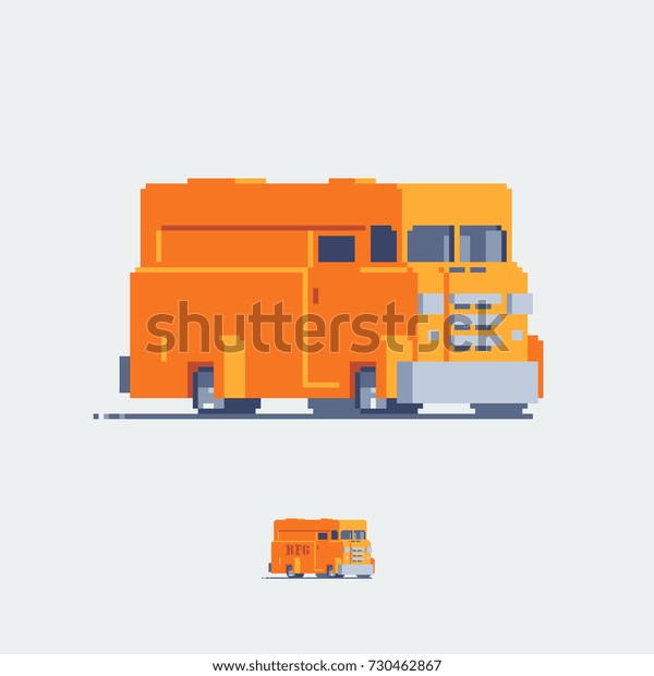 Pixel Art Yellow Van Icon Vector Stock Vector (Royalty Free) 730462867 ...