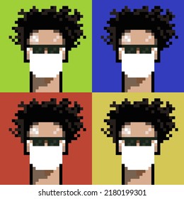 Pixel Avatars 8bit Character Set Isolated Stock Vector (Royalty Free ...