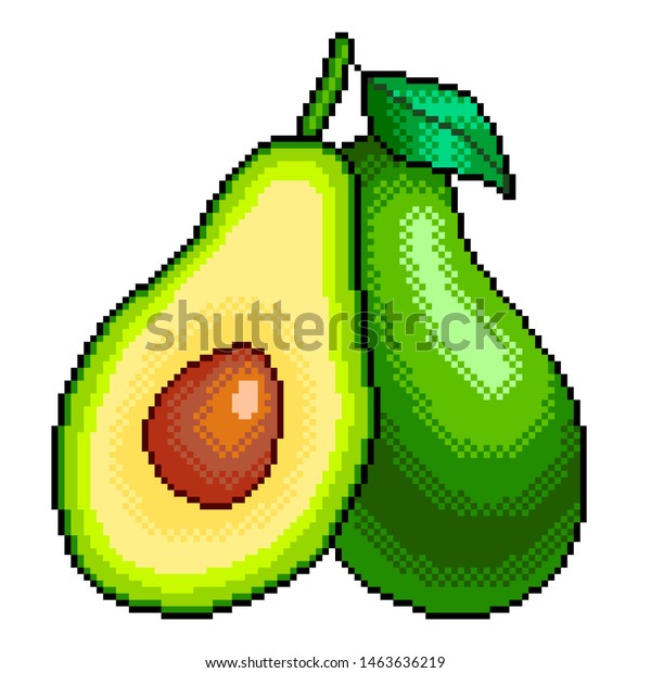 Pixel Avocado Slice Detailed Illustration Isolated Stock Vector ...