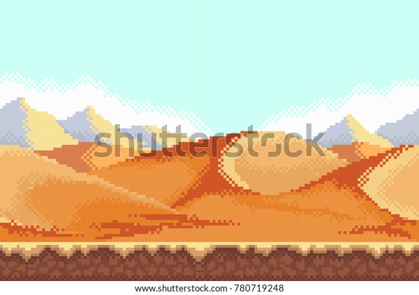 Vector de stock (libre de regalías) sobre Fondo de píxeles.Desierto ...