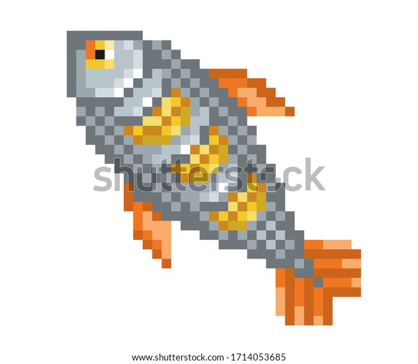 픽셀 구운 생선 스타일 아이콘벡터 그림 스톡 벡터(로열티 프리) 1714053685 | Shutterstock