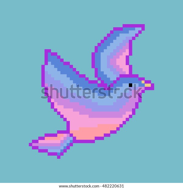 Pixel Bird On White Background Vector Stock Vector (Royalty Free ...