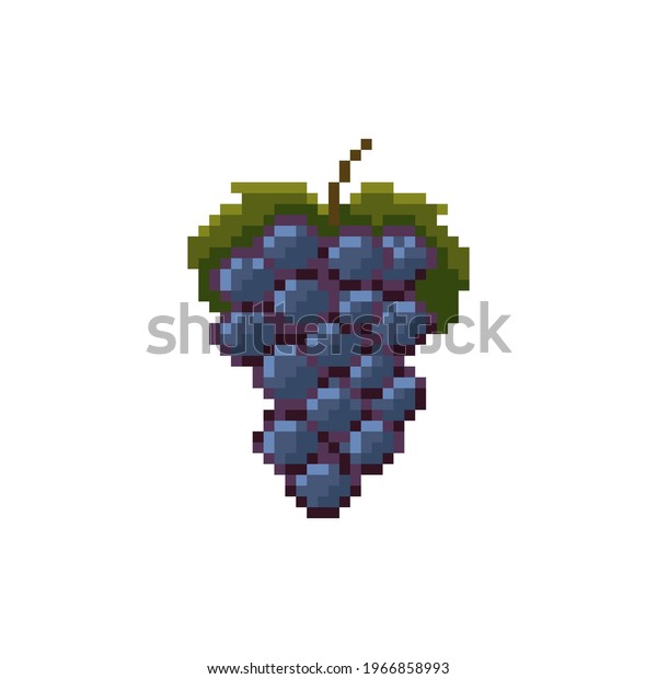 Pixel Blue Grapes Illustration Vector Pixel Stock Vector (Royalty Free ...