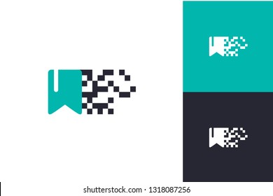 Pixel Bookmark Logo Inspiration Template Stock Vector (Royalty Free ...