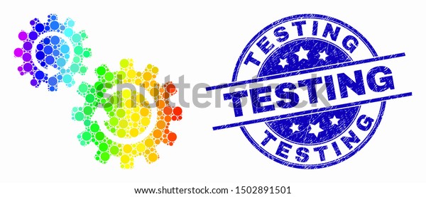 Pixel Bright Spectral Gears Rotation Mosaic Stock Vector (Royalty Free ...