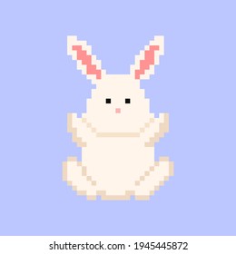 Pixel Bunny Isolated Vector Illustration On Stock Vector (Royalty Free ...