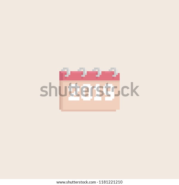 Pixel Calender Year 2019 Text On Stock Vector (Royalty Free) 1181221210 ...
