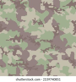 Pixel Camouflage Seamless Patternvector Illustration Stock Vector ...