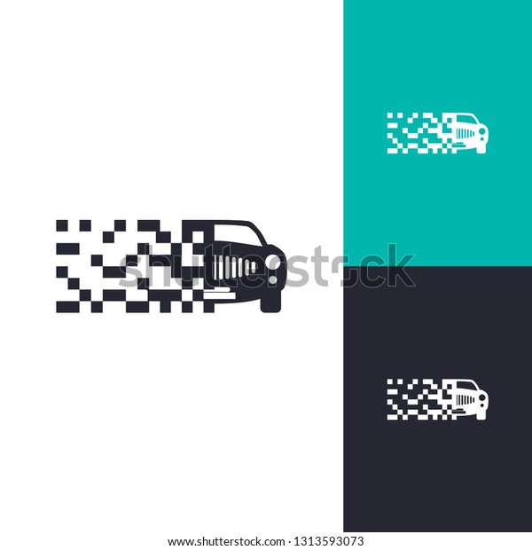 Pixel Car Logo Inspiration Template Stock Vector (Royalty Free ...