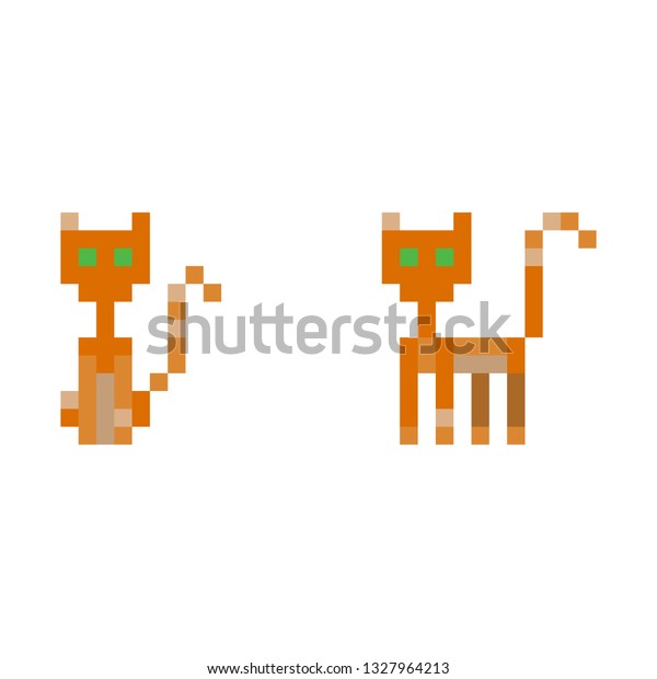 Pixel Cat Character Games Websites Stock Vector (Royalty Free ...