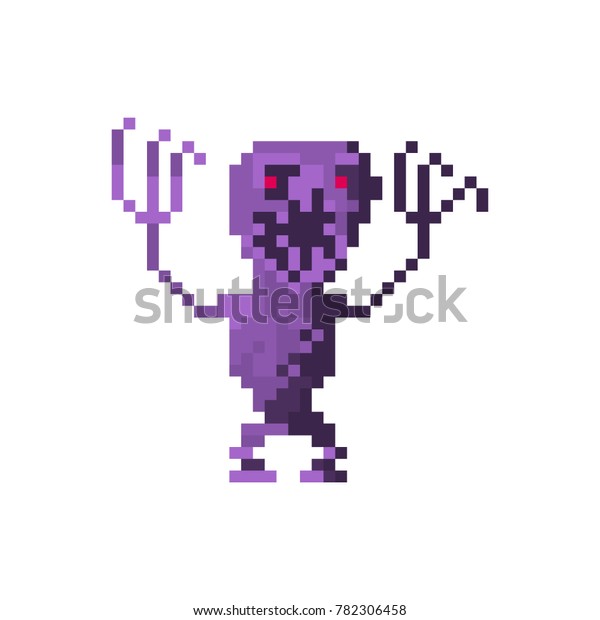 Pixel Character Scary Alien Monster Games: стоковая векторная графика ...