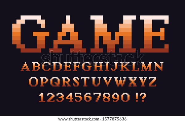 Pixel Classic Serif Font Gradient Video Stock Vector (Royalty Free ...