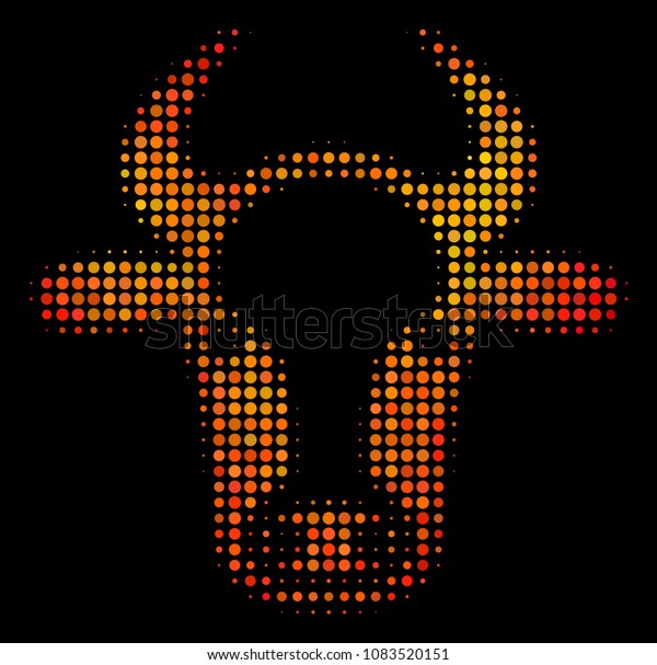 Pixel Cow Head Icon Bright Pictogram Stock Vector (Royalty Free ...