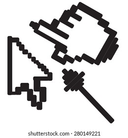 Pixel Cursors Black Clean Shiny Icons Stock Vector (Royalty Free ...