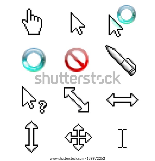 Pixel Cursors Icons Pack New Vector Stock Vector (Royalty Free ...