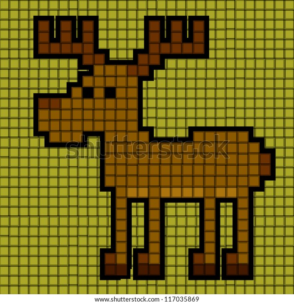 Pixel Deer Vector Illustration 10 Eps Stock Vector (Royalty Free) 117035869