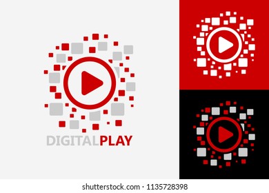 Pixel Digital Play Logo Template Design Stock Vector (Royalty Free ...