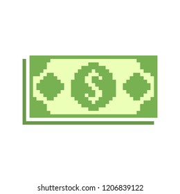Pixel Dollar Bill: vector de stock (libre de regalías) 1206839122 ...